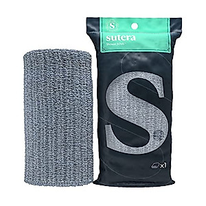 SUTERA - Exfoliating Shower Towel, Premium Japanese Scrub Wash Cloth, Deep Cleanse for Body Face, Microabrasion Duo Fibers Durable Quick Drying, Asian Spa Skin Care Bath Washclose, Extra Long Design
