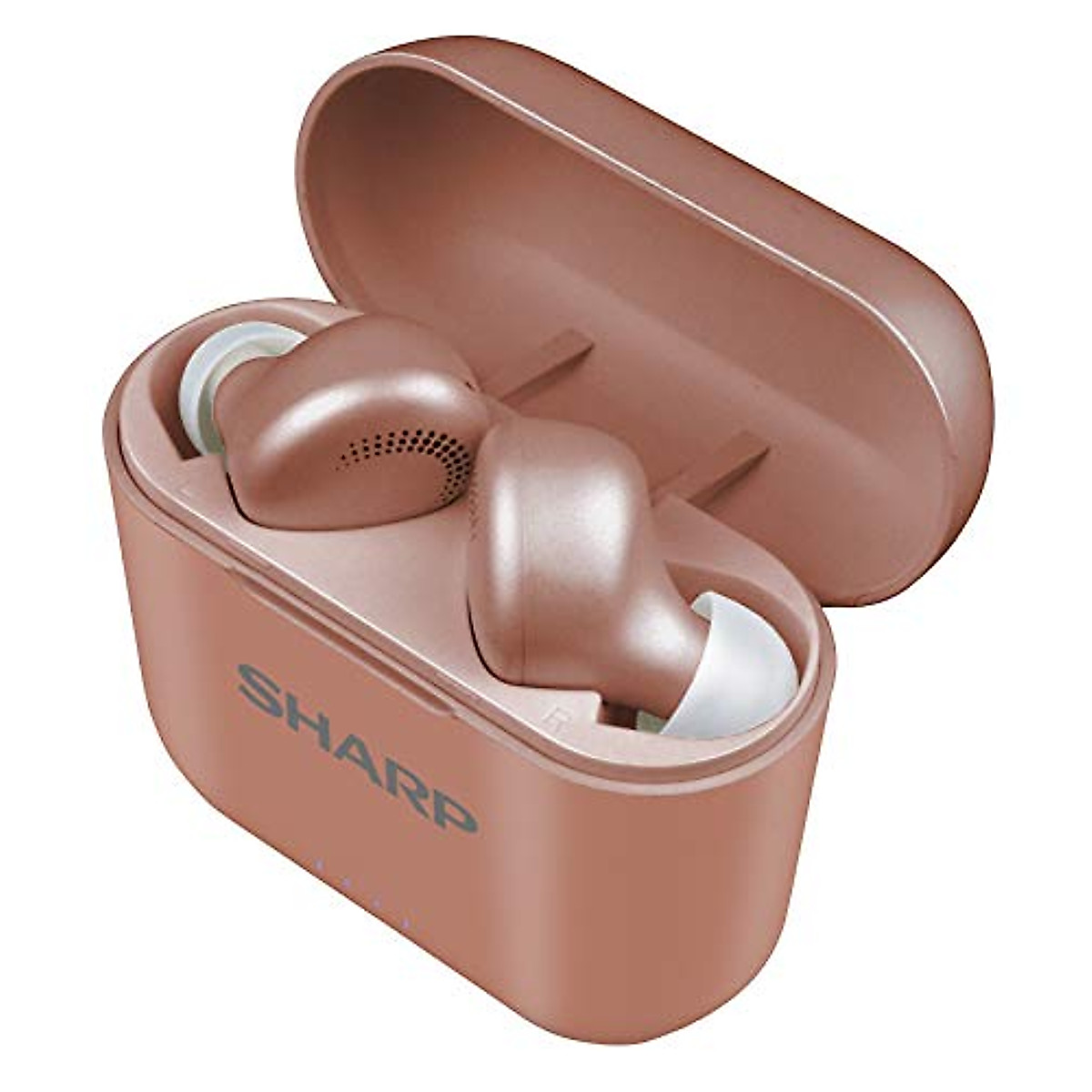 Sharp HP-TW10 True Wireless Splashproof Stereo Earphones, Rose Gold