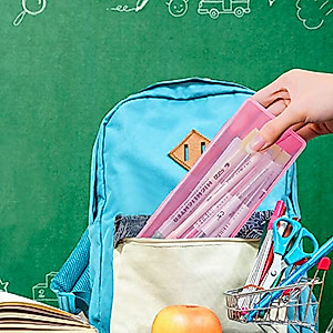 Clear Pencil Box,12 Pack Large Capacity Pencil Box, Office Supplies Storage Organizer Box, Brush Painting Pencils Storage Box Watercolor Pen Container Drawing Tools (Pink)