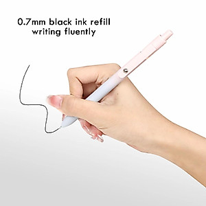 Ddaowanx Gel Pens, 5 Pcs 0.7mm Quick Dry Black Ink Pens Fine Point Smooth Writing Pens, Cute Office School Supplies Gifts for Women (5 Pcs Gradient-Black Ink)