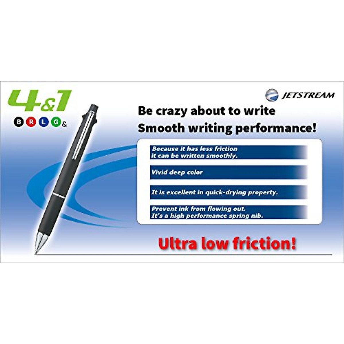 Jetstream 4&1 4 Color Extra Fine Point 0.38mm Ballpoint Multi Pen, Gold Barrel, 4 color Ink Refills, Sticky Notes Value Set