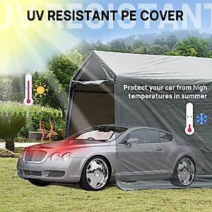 Bestmart INC 10x15ft Heavy Duty Grey Carport Portable Garage Storage Shed Canopy