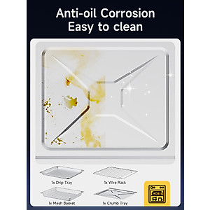 Kitchen Elite Air Fryer Toaster Oven Combo, 26.4 Qt Convection Oven Countertop, 18-in-1, Stainless Steel Large Airfryer, 4 Zone with Accessories, Digital Full Touch Screen, Easy to Clean