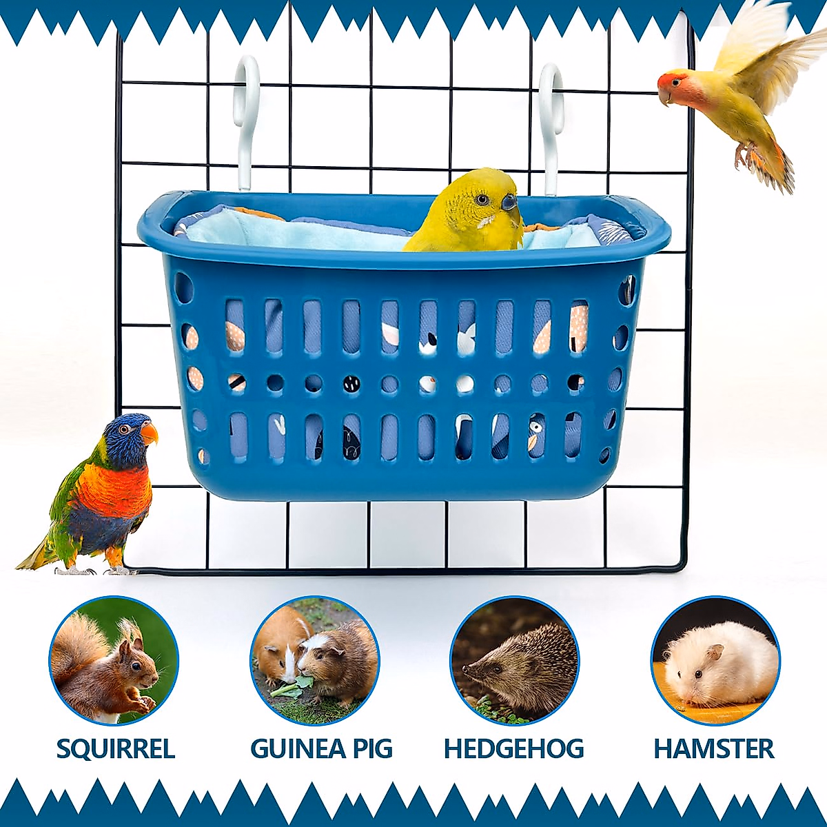 FlidRunest Large Warm Bird Nest House, Parrot Bird Bed Hanging Hammock Bed, Soft Bird Bed for Cage with blanket for Parrot Parakeet Cockatiel Conure Cockatoo African Grey