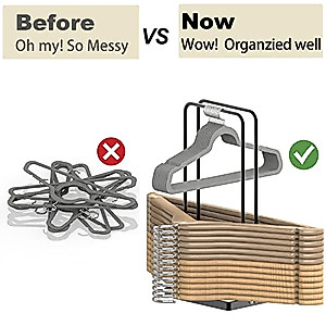 TOFIIGREM Hanger Storage Holder, Hanger Storage Stand Holds up 80 Velvet Hangers for Laundry Room Closet Space Saving, Sturdy Adult Baby Clothes Hanger Holder Rack (Black)