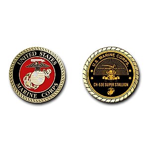 US Marine Corps CH-53E Super Stallion Challenge Coin Officially Licensed