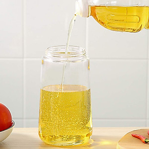 Olive Oil Dispenser Bottle, Leakproof Glass Oil Container with Non-Slip Handle, Automatic Cap and Stopper, True No Drip Auto Flip Cooking Oil Dispenser for Kitchen Cooking Black (1000ml/34oz)