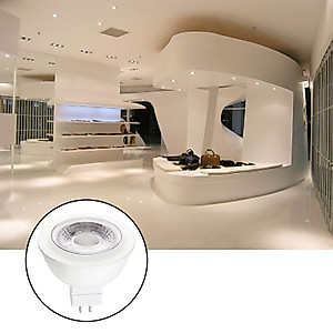 MR16 LED Light Bulbs G5.3 Base 5W Light Bulbs 6000K Spotlight, Non-Dimmable,110V, 5W LED Replacement for 50W Halogen Bulbs for Track Recessed Down Lighting, Pack of 6