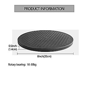 Mini Bonsai Turntable Base Stainless Steel Ball Bearings 360-Degree Rotation Easy Pruning Black (8 inch)