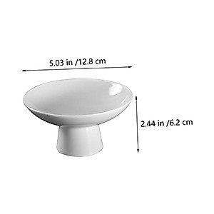 EXQUIMEUBLE ceramic stemware glass containers for food bread container dresser decor porcelain fruit basket ceramic snacks Dessert Candy Display Tower Afternoon Tea Plate Cake Trays white Oval