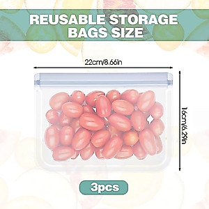 COMNICO Reusable Sandwich Bags 3 Pcs Thick Leakproof Freezer Silicone Bag Storage Lunch Bags Home Food Organization Containers for Marinate Meats Veggies Sandwich