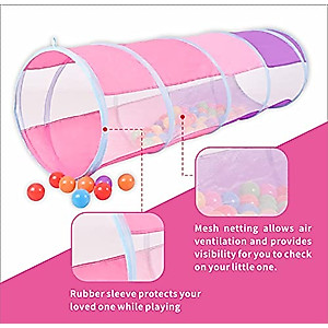 Kids Play Tunnel, Tunnel for Toddlers 1-3, Pop Up Crawl Tunnel Toy for Infant Baby Children Mesh See Through, Collapsible Tent Gift for Girl Boy