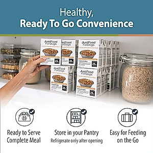 JustFoodForDogs Pantry Fresh Wet Dog Food, Complete Meal or Dog Food Topper, Turkey & Whole Wheat Macaroni Human Grade Dog Food Recipe - 12.5 oz (Pack of 6)