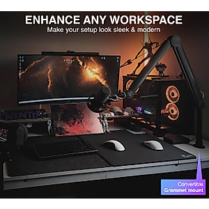 Sensic SA-30 Microphone Boom Arm, 360° Rotatable Mic Stand with 6 inch riser, Microphone Holder with 1/4", 3/8" and 5/8" Adapters, Professional Microphone Arm with Accessories, Mic Boom Arm Black