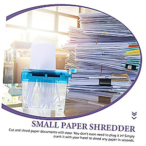 WATIIFUFU File Shredder Document Shredder Desktop Hand Shredder Paper Strip Cutter Paper shredders Cardboard Shredder Mini Desktop Shredder Small abs Office Household Products Hand Crank