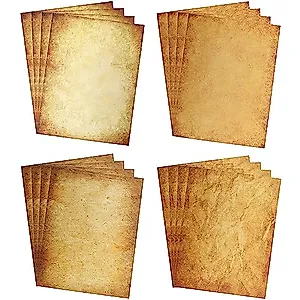Cornucopia Vintage Antique Design Stationery and Printer Paper, 8 1/2 x 11 inch, 124 Old Style Paper Sheets