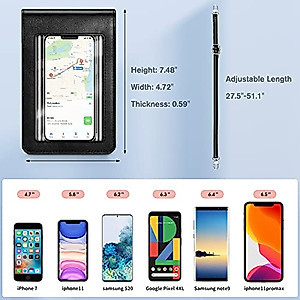 Fintie Travel Wallet, 2 Passport Holder Slot Cell Phone Purse Clear Adjustable Straps, Vegan Leather Small Crossbody Bags Shoulder Handbag for Women with Transparent Window Card Slots