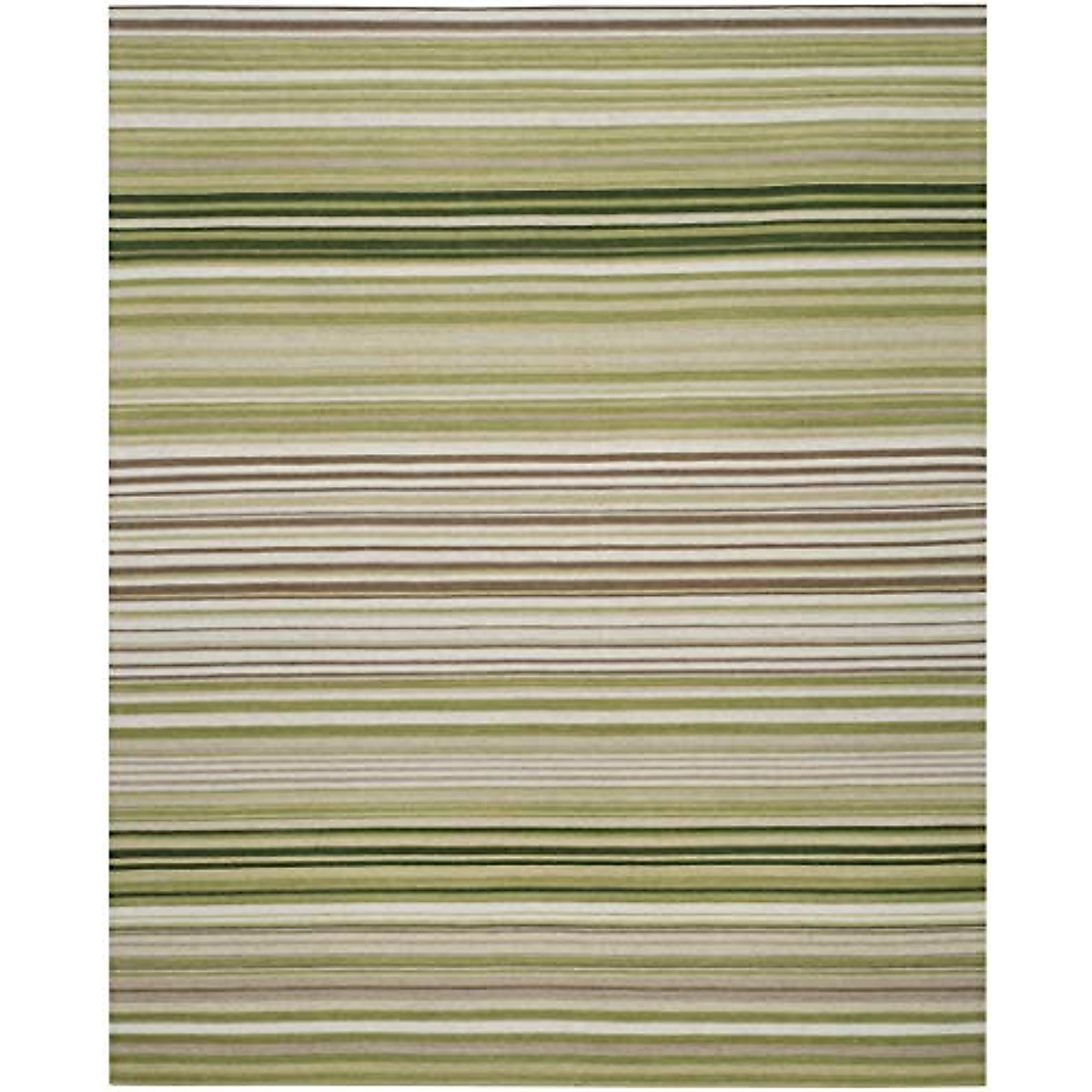 SAFAVIEH Marbella Collection Area Rug - 8' x 10', Green, Handmade Flat Weave Stripe Wool, Ideal for High Traffic Areas in Living Room, Bedroom (MRB273A)