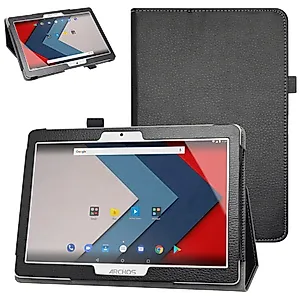 Bige for SKYPAD 10 Case, PU Leather Folio 2-Folding Stand Cover for Sky Devices SKYPAD 10 / Digiland DL1036 10" Tablets, Black
