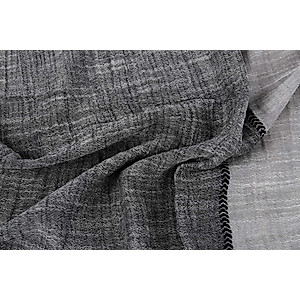 GERINLY Color Block Summer Scarf for Men Long Neck Wraps Shawl Urbanstyle Scarf Gift for Men (Black Gray Beige)