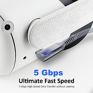 Link Cable Compatible with Oculus Quest 2 (16ft/5m), Quest Link Cable Replacement for Quest/Rift S, High Speed Data Transfer Charging Nylon Braided Cord Compatible for Oculus Quest Headset & Gaming PC