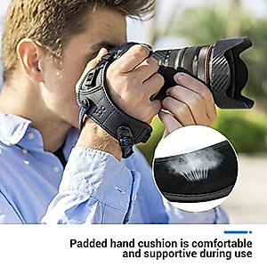 JJC Deluxe DSLR Camera Hand Strap with Quick Release Plate for Canon EOS 90D 80D 70D 77D 60D 6D Mark II 7D Mark II 5D Mark IV III 5Ds R 1Dx Mark II EOS Rebel T8i T7i T6i T5i T7 T6 SL3 SL2 & More DSLR