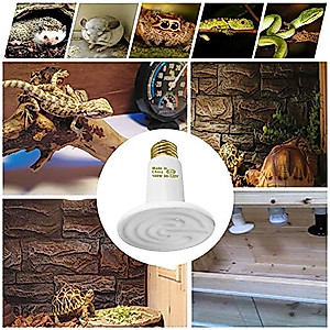 OMAYKEY 100W 4 Pack Ceramic Heat Lamp Bulb Infrared Reptile Heat Emitter Heater Lamps Bulbs for Pet Brooder Coop Chicken Lizard Bearded Dragon Turtle Snake Aquarium, No Light No Harm, (ETL-Listed)