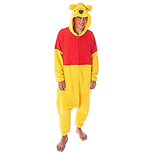 Disney Winnie The Pooh Kigurumi Adult Costume Union Suit Sherpa Pajama Outfit (Large)