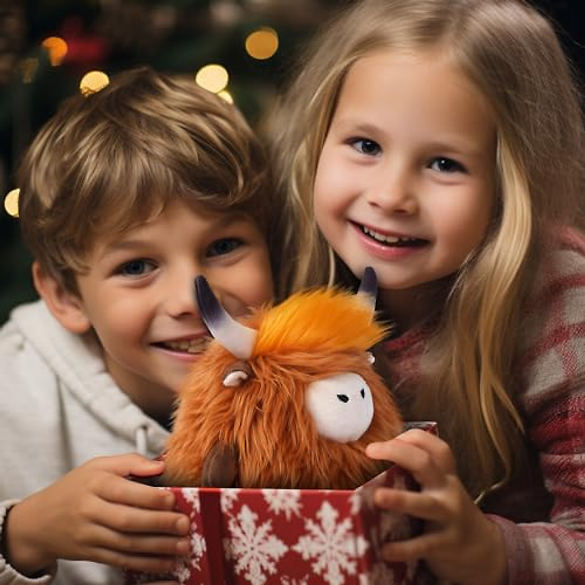 rivoeis Highland Cows Stuffed Animals Cow Plush Toy Cute Animal Stuffies Plush Highland Cows Decor (Brown, 8 Inch)