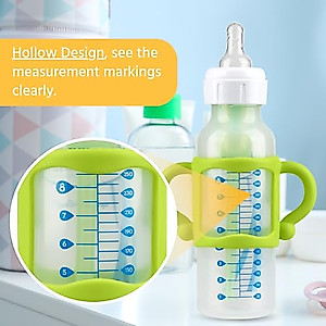 3-Pack Silicone Baby Bottle Handles for Dr Brown Narrow Baby Bottles, Bottle Holder for Baby Self Feeding, Easy Grip Handles to Hold, BPA-Free