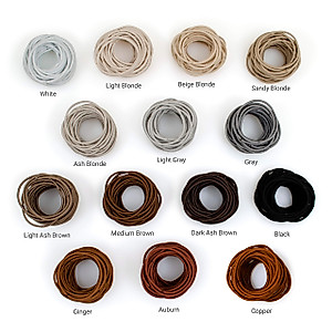 Heliums Thin Hair Elastics - Beige Blonde - 2mm Hair Ties for Thin Hair, 1.75 Inch, Medium Hold No Damage Ponytail Holders - 40 Count
