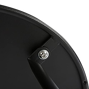 HollyHOME Small Round Patio Metal Side Snack Table, Accent Anti-Rust Steel Coffee Table for Garden, Modern Weatherproof Outdoor End Table, (H) 17.55" x(D) 15.60", Black