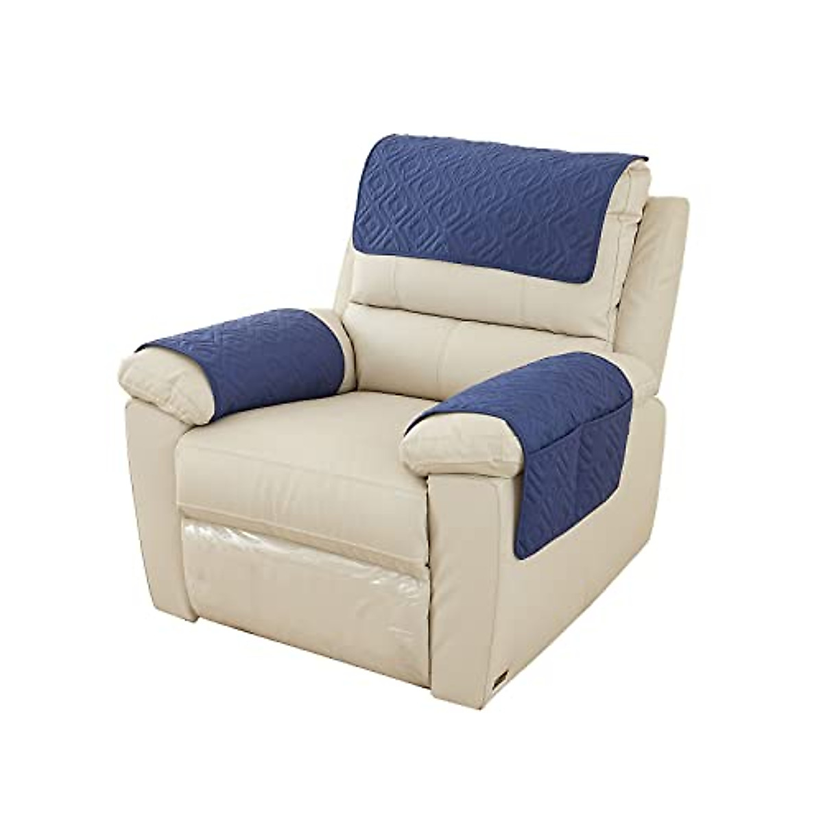 TVPFM 5 Pcs Armrest Covers,Couch Arm Covers Recliner Covers with Storage Pockets Armrest Protector Headrest Cover Armchair Slipcover for Recliner, Chair, Loveseat Sofa-N-3 Seater(5pcs)