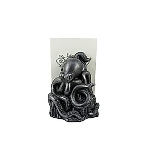 World of Wonders Octopus Bookend | Ocean Decor Decorative Bookends | Kraken Bookend | Pewter Book Shelf Holder | Beach House Decor | Ocean Theme Under The Sea Marine Life Nautical - 7"