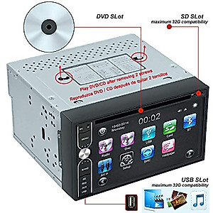 EZoneTronics Backup Camera Included + Double Din Car Stereo DVD/CD/AM/FM Player Radio Bluetooth Capacitive Touch Screen Support USB SD 1080P Multi Language Remote Control