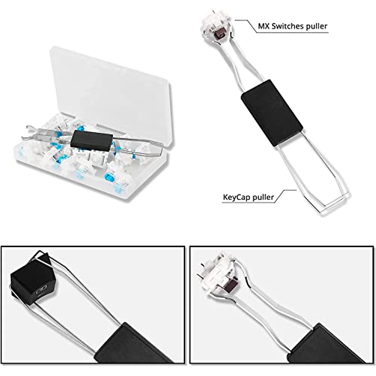 XuanGui OUTEMU (Gaote) Blue Switches, 3 Pin Keyboard Dustproof Switches DIY Replaceable Cherry MX Equivalent Keyswitch, Tactile & Clicky Switches for Mechanical Gaming Keyboard,60 Pack