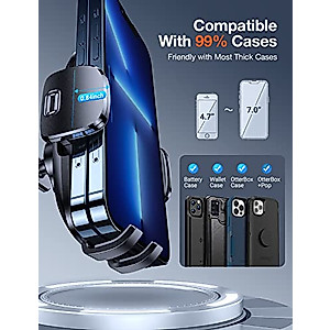 TORRAS [Full Protection Vent Phone Holder for Car [Vertical & Circle Vent Friendly] Stable Phone Mount Holder 2 in 1 Strong Clamp Air Vent Holder fits for iPhone 14 13 12 PM &Samsung 22 21 Ultra