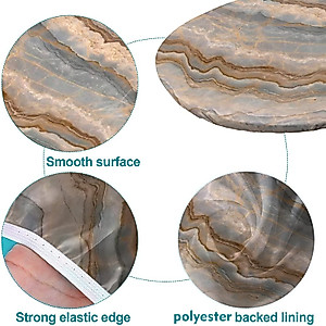 SCGOLD Fitted Oval Elastic Edge Tablecloths, Agate Marble Waterproof Wipe Clean Table Cloth, for Outdoor Picnic Camping and Indoor Kitchen Dining Party, Fits for 48" x 68" Oval Table