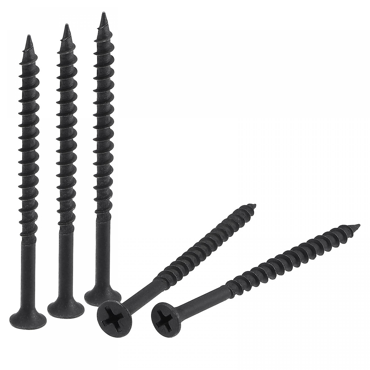 uxcell #8 x 2 3/4-Inch Wood Screws Phillips Flat Head Carbon Steel Self Tapping Screws Black 25pcs