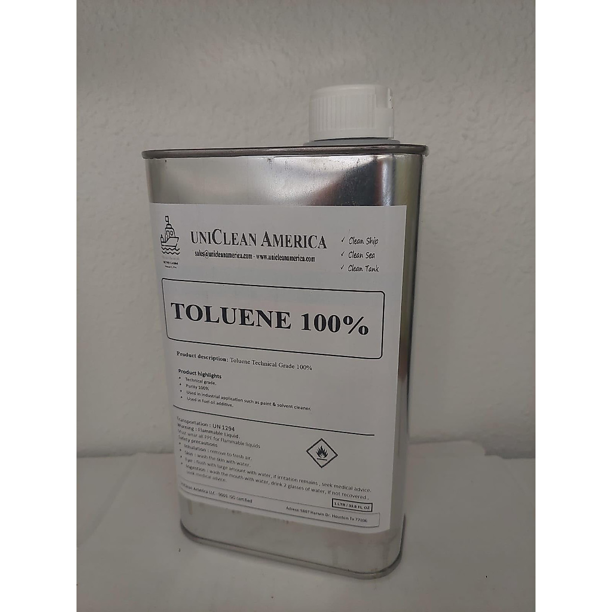 Toluene - HIGH Purity Solvent - Made in USA - 4 Liter / 135 fl oz