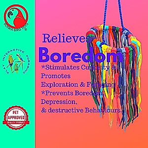 Bonka Bird Toys 51213 Large Aglet Heaven Bird Toy Cotton Colorful Parrot Quaker Macaw African Grey Cockatoo