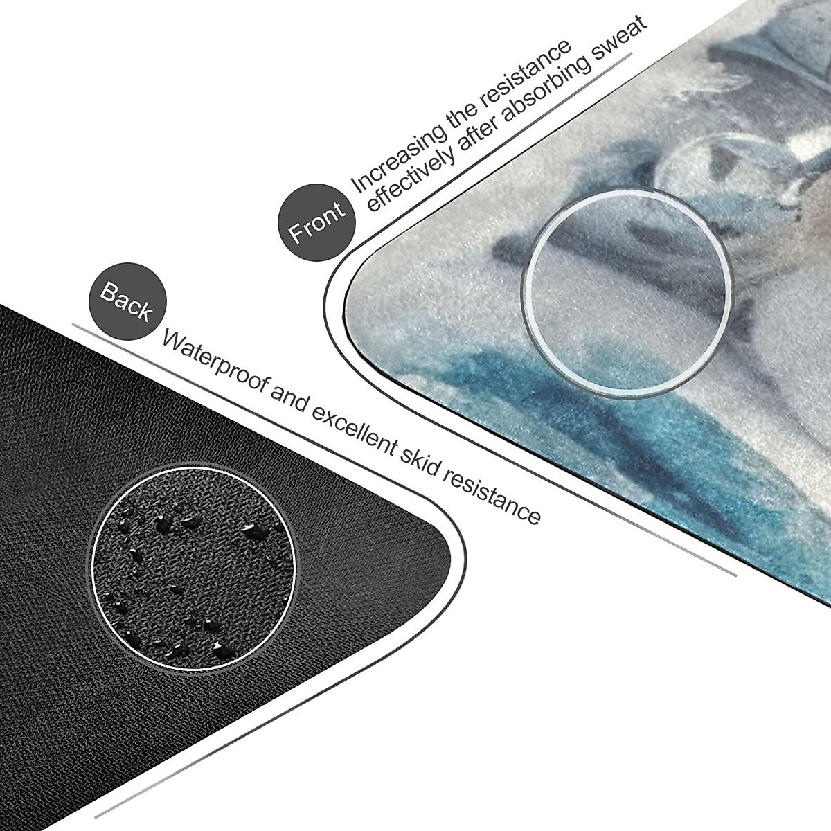 GOODOLD Christmas Snowman Yoga Mat, 71 x 26 Inch Non-slip Yoga Mats Folding Travel Exercise Mat Indoor Outdoor Gym Pilates with Storage Bag for Women Men