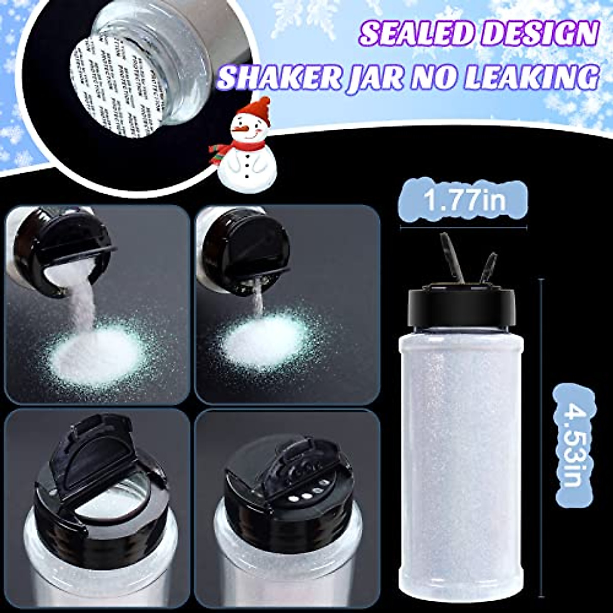 Ceya Holographic Ultra Fine Glitter Powder, 3.5oz/ 100g Iridescent White Craft Glitter Powder 1/128” 0.008” 0.2mm Nail Glitter for Epoxy Resin DIY Craft Tumblers Painting Scrapbooking Christmas Decor