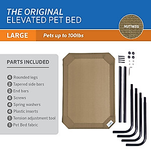 Coolaroo The Original Cooling Elevated Dog Bed, Indoor and Outdoor, Large, Nutmeg