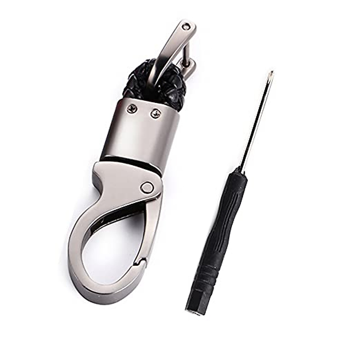 WFMJ Leather for Toyota Camry Land Cruiser Matrix Avalon Corolla Remote 4 Buttons Key Case Holder Cover Fob Chain (Brown)