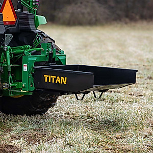 Titan Attachments 3 Point 10 Cu. FT Dump Box Fits Category 1 Tractors, Quick Hitch Compatible, Rear Transport Self-Dumping Hopper, Utility Carry-All Box for Material Handling