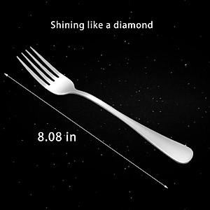 Forks,Set of 16 Top Food Grade Stainless Steel Forks Silverware Set, Dinner Forks, Flatware Forks,Cutlery Forks,8 Inches, Mirror Polished & Dishwasher Safe, New Apartment Essentials