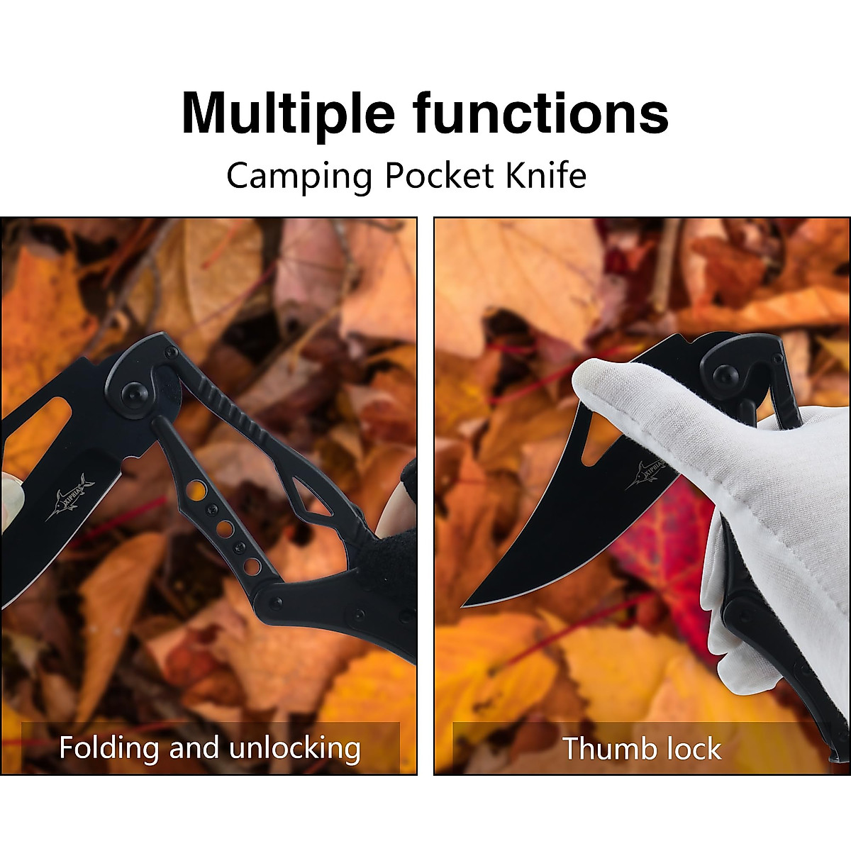 XIPHIAS Mechanical Creativity Pocket Folding Knife，9CR18 Steel Blade - 8.5" Total