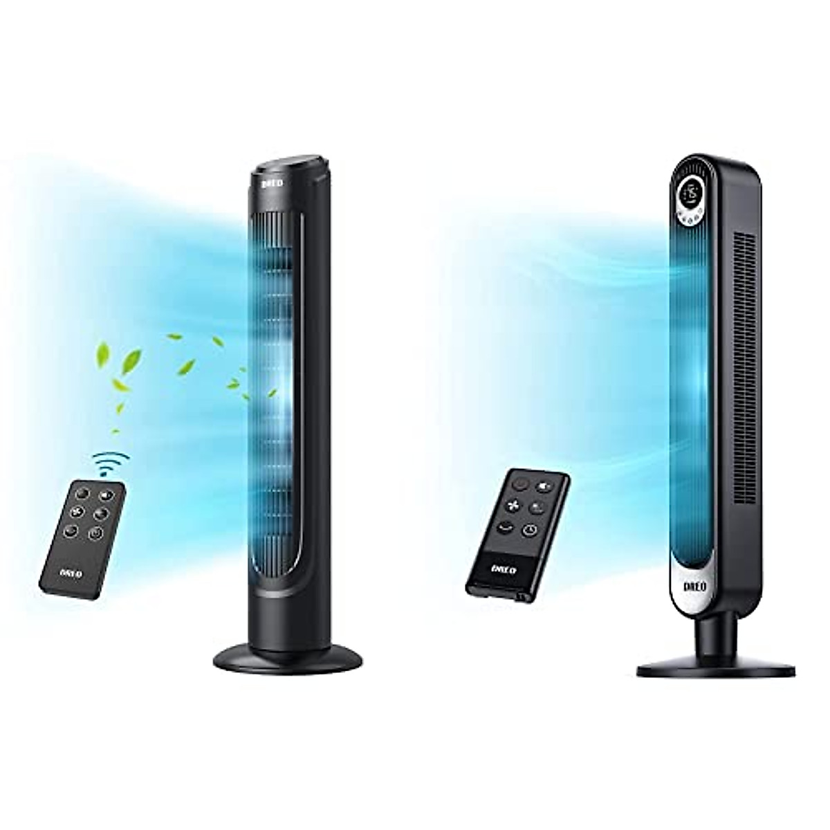 Dreo Cruiser Pro Tower Fan 90° Oscillating Fans & Tower Fan with Remote, 42 Inch Oscillating Bladeless Fan with 6 Speeds, 3 Modes, LED Display, Quiet Indoor Standing Fans