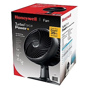 Honeywell TurboForce Power+ Oscillating Electric 10 inch Table Fan, Black, HPF860BWM